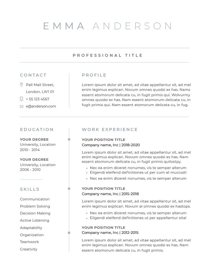 Classic Resume Templates to Download [2024] | Resumeway