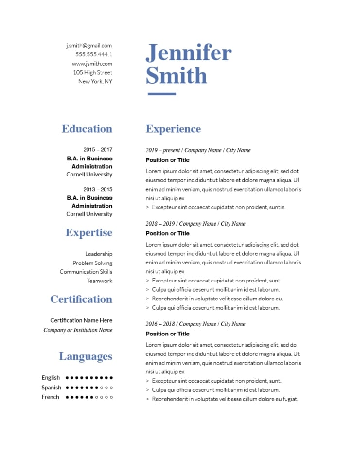 Classic Resume Templates to Download & Edit [2026] | Resumeway