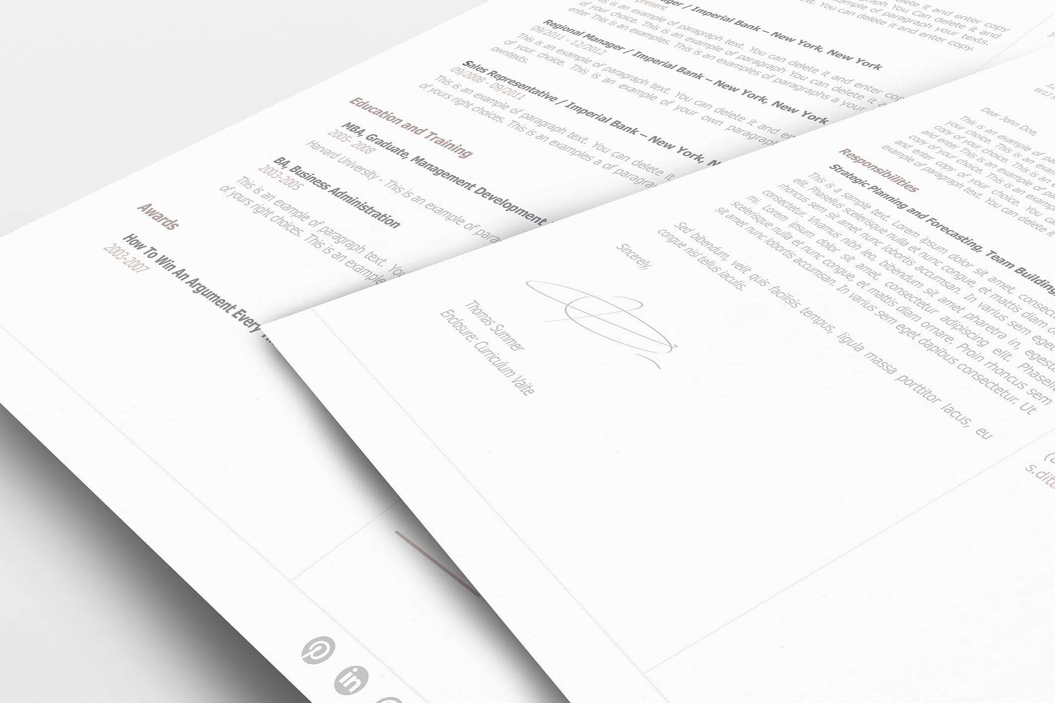 Elegant Resume Template 110930 Brown, MS Word, Pages | Resumeway