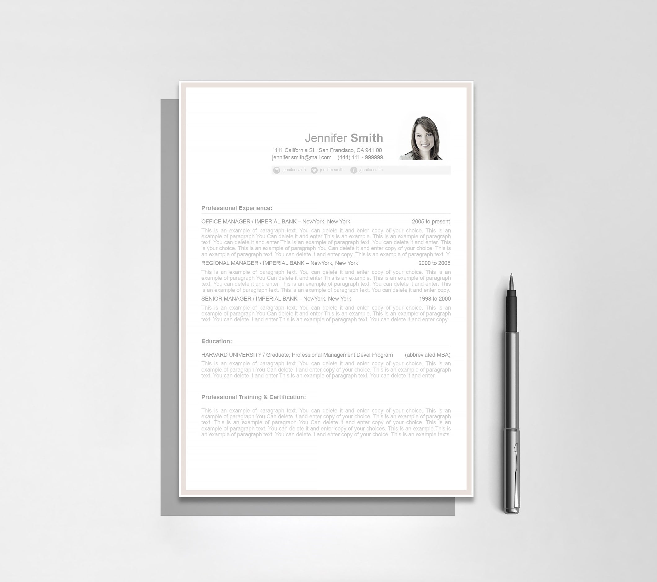 Frame Elegant Resume 106070, Brown, Word, Pages | Resumeway